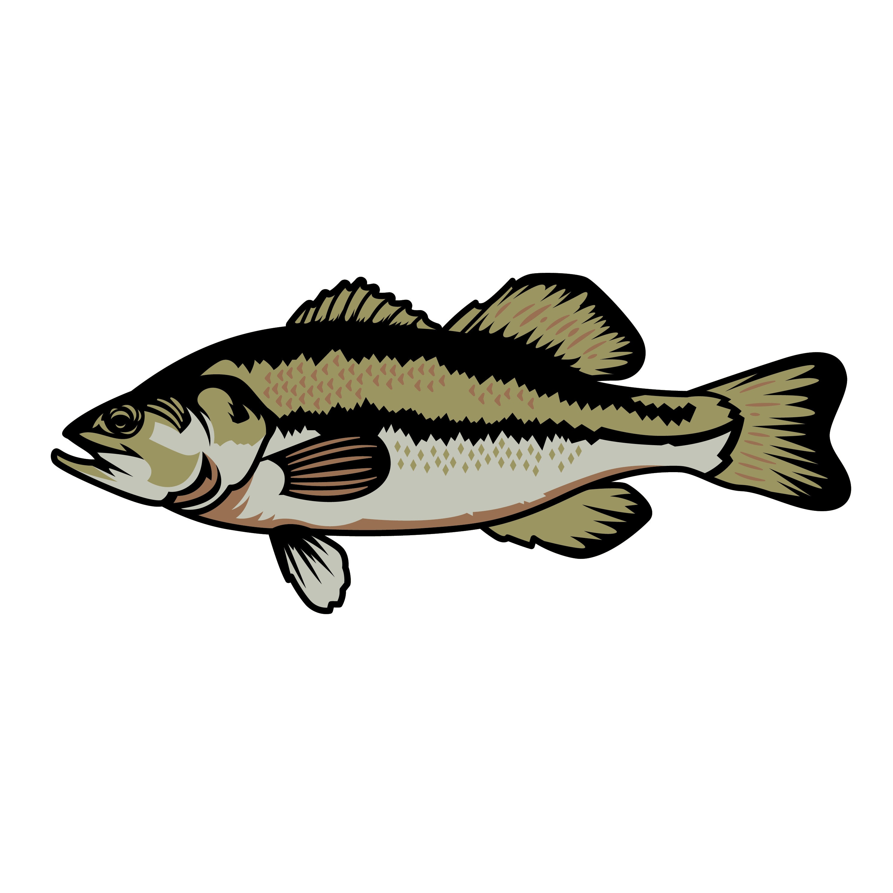 Multilayer Fish Bass Laser Cut File 3D Layered Bass Layered Dxf Dwg ...