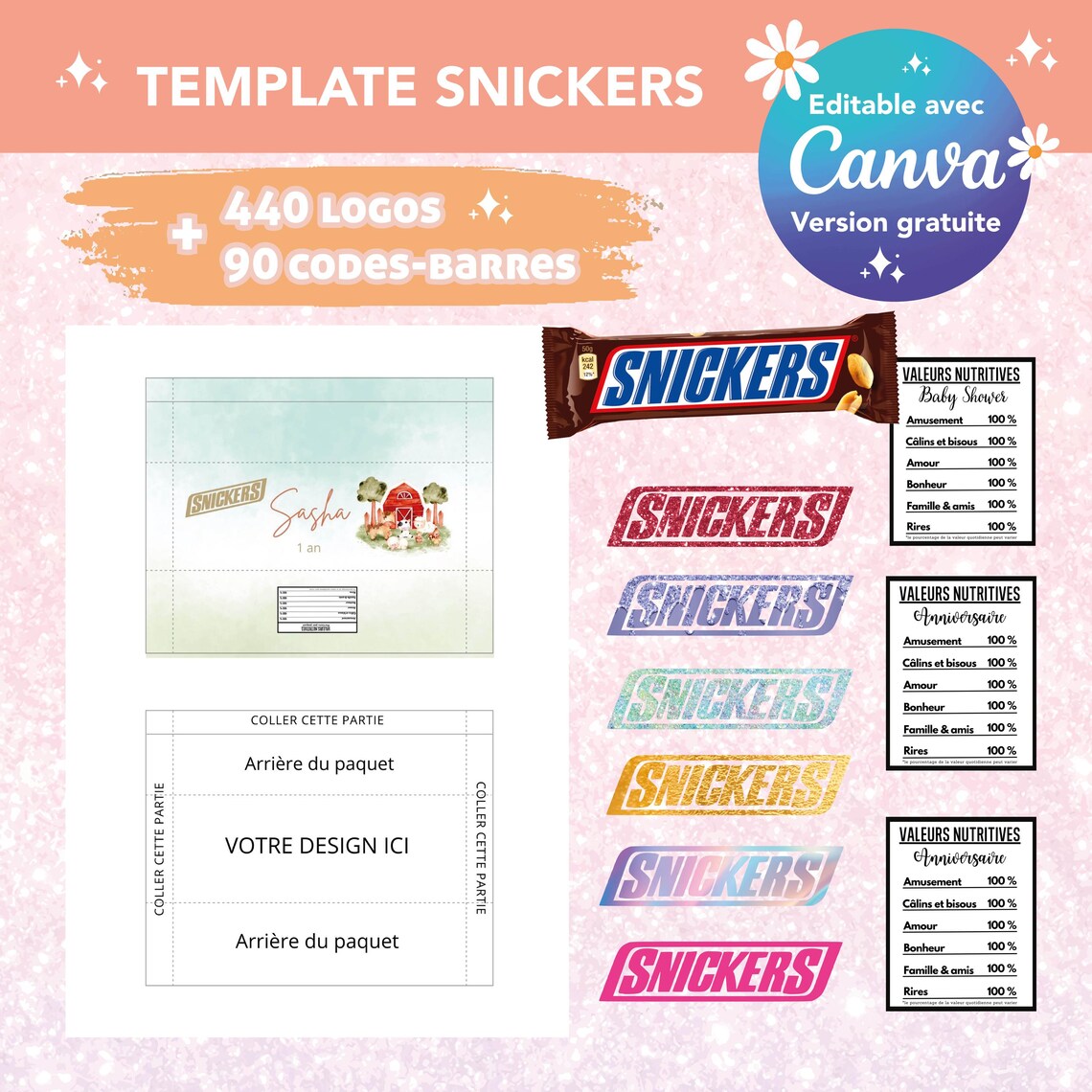 Snickers Packaging Template - Snickers Custom Template - Custom ...