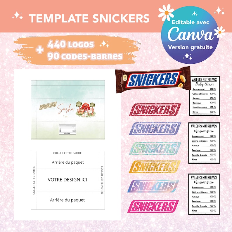 Snickers Packaging Template - Snickers Custom Template - Custom ...