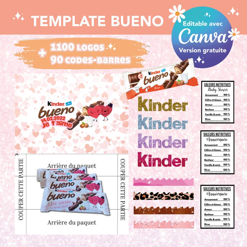 Template for Kinder Bueno Packaging - Custom Kinder Bueno Template ...