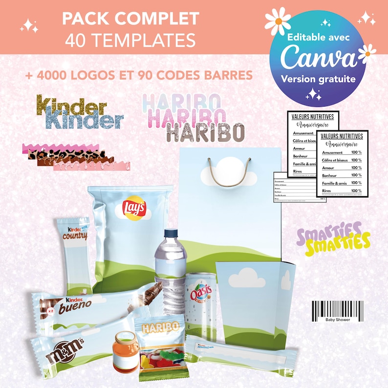 Complete Pack 40 Packaging Templates - Editable Canva Designs | Candy ...