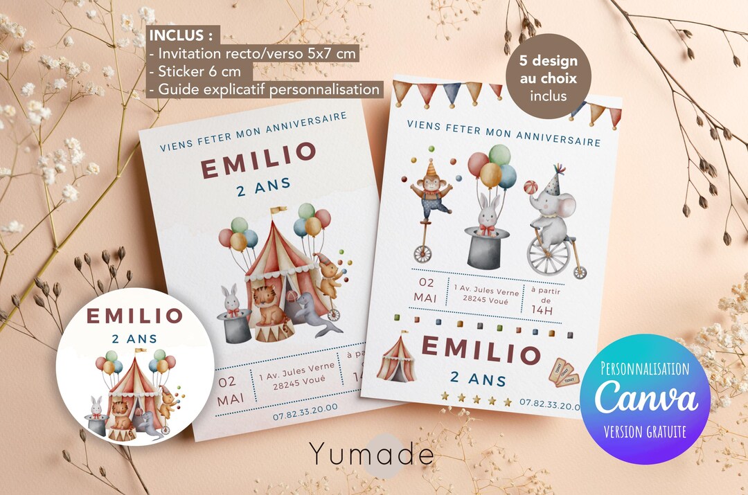 Circus Birthday Invitation, Funfair, Baptism Invitation, Children's ...