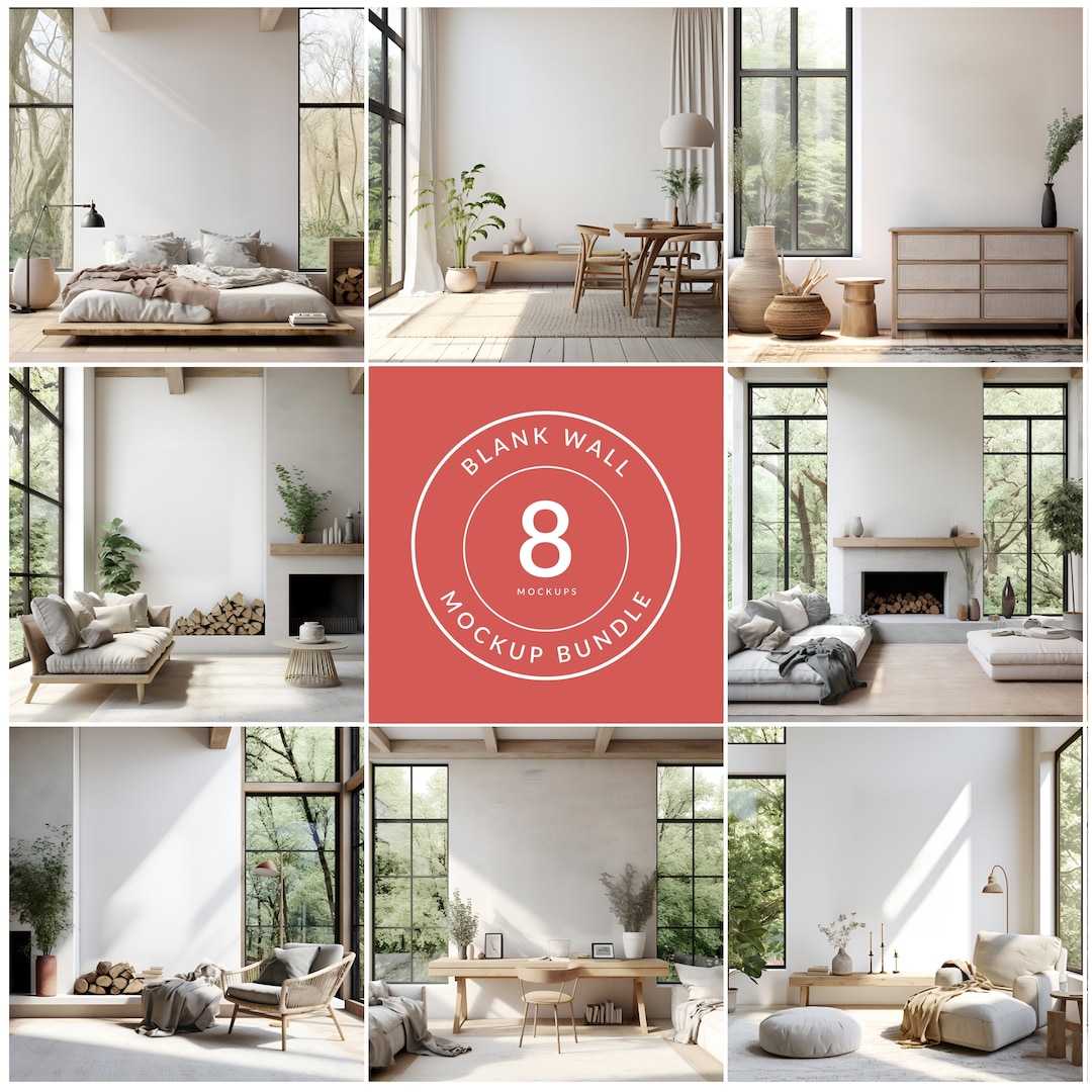 Modern Farmhouse Blank Wall Mockup Bundle, Blank Wall Mockup, Farmhouse ...
