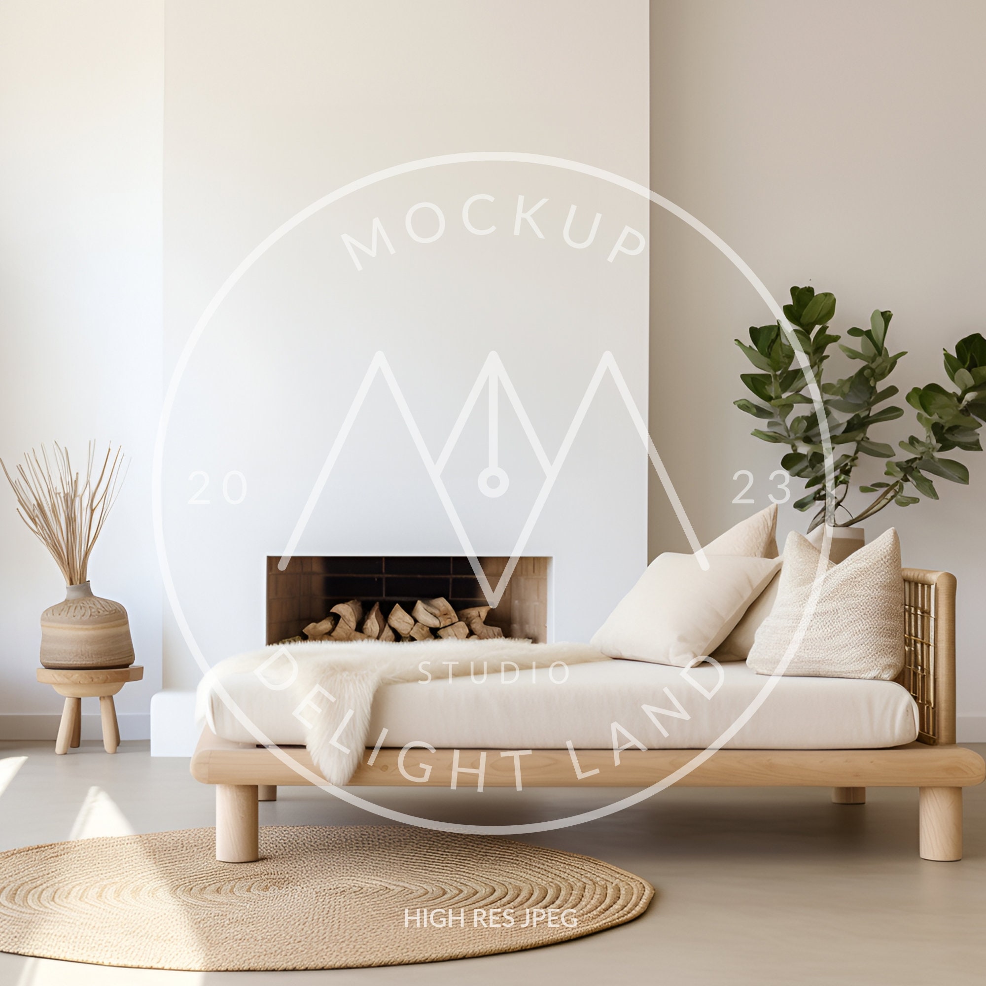 Modern Bohemian Blank Wall Mockup Bundle, Blank Wall Mockup, Bohemian ...