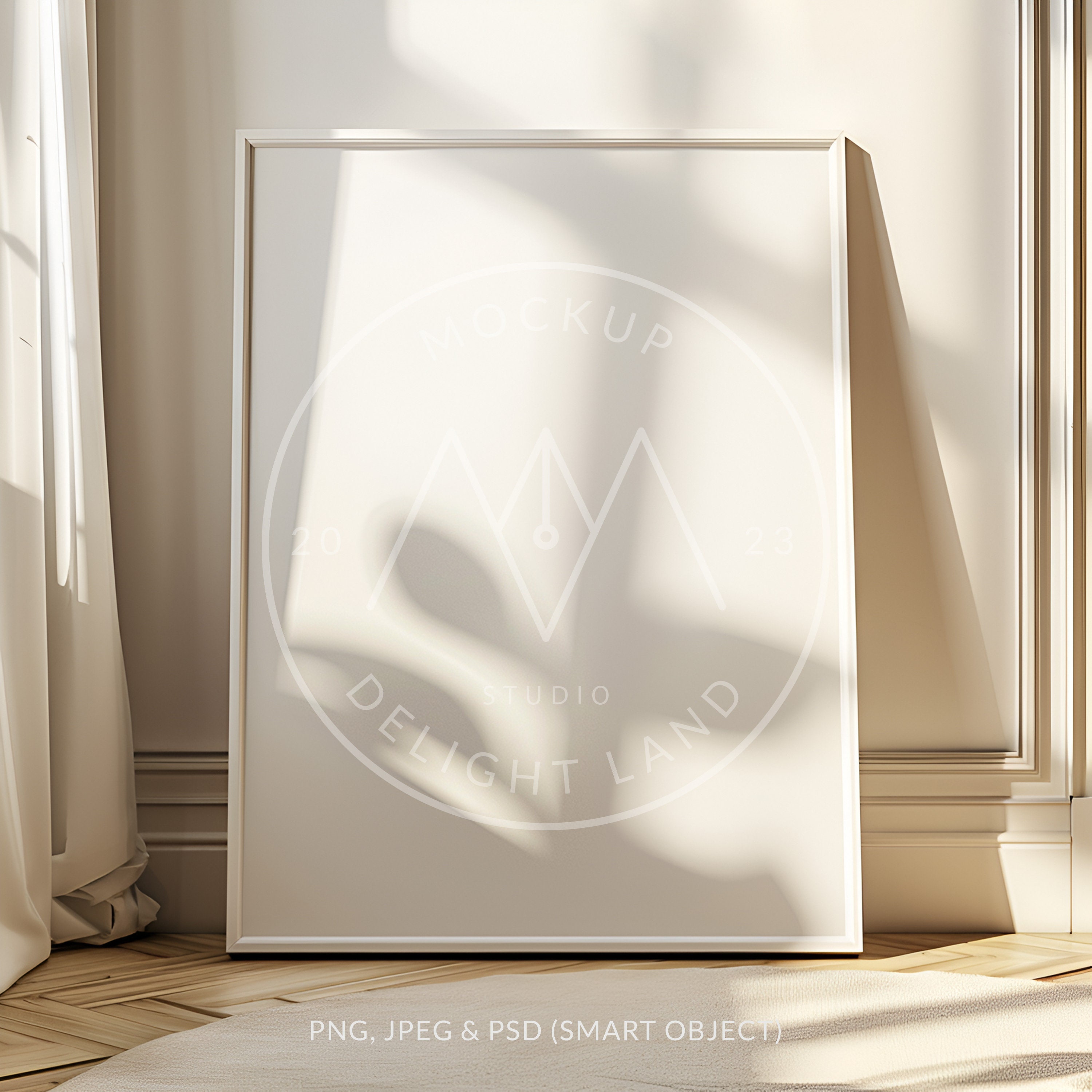 2:3 Frame Mockup, Frame on Floor Mockup, Natural Sun Light, 2x3 Ratio ...