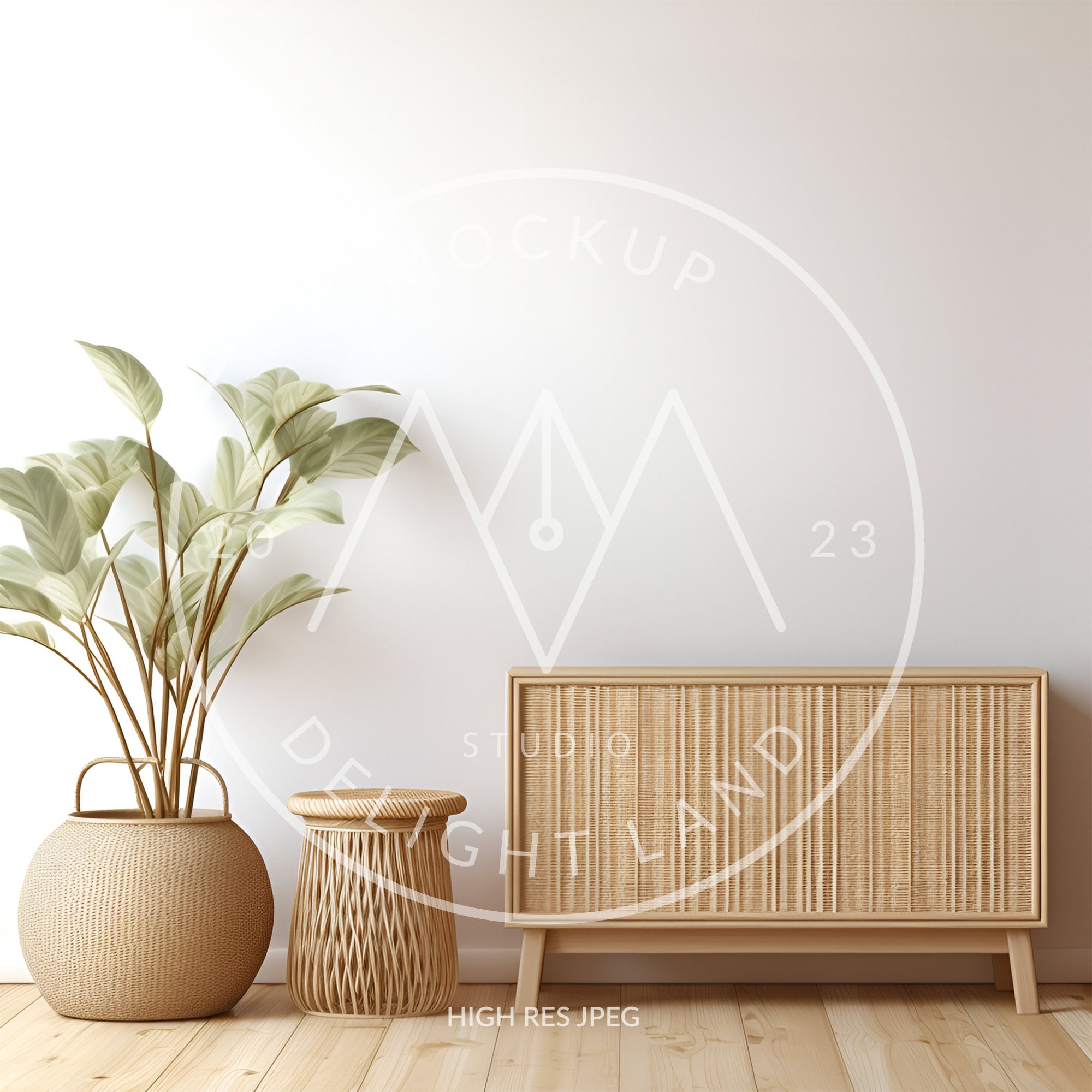 Modern Bohemian Blank Wall Mockup Bundle, Blank Wall Mockup, Bohemian Style, Image Background ...