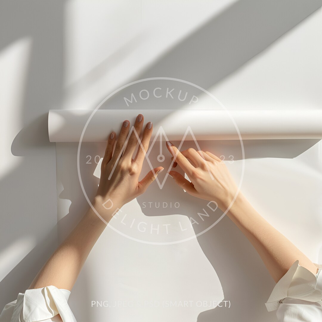 Poster Mockup, Vertical, Minimal Modern, Poster Mockup With Hands, PSD ...