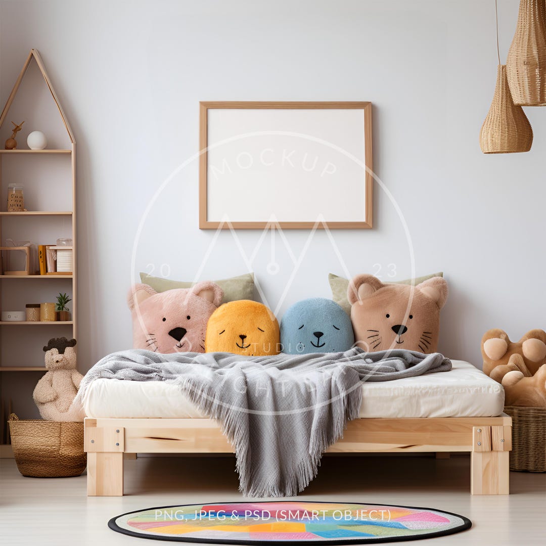 Nursery and Kids Room Frame Mockup, 7x5/din Ratio, Horisontal Frame ...
