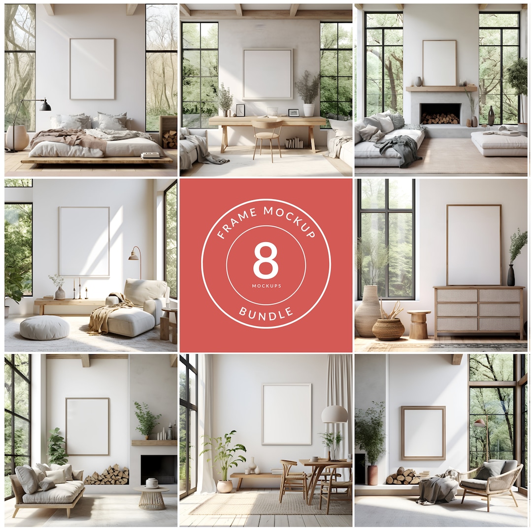 Modern Farmhouse Frame Mockup Bundle, Frame Mockup Bundle, Farmhouse ...