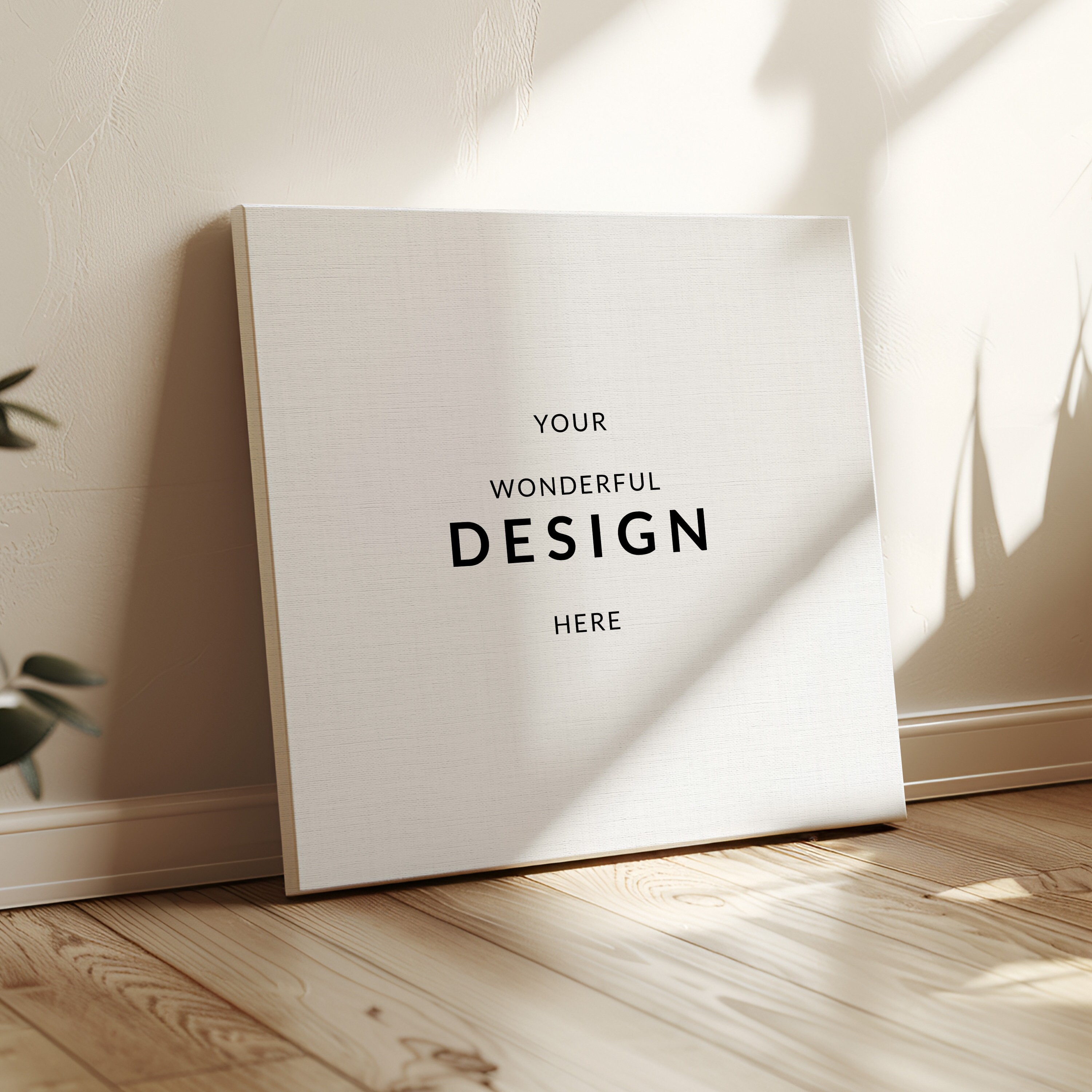 Canvas Mockup, Square Painting Mockup, Natural Light and Shadow, PSD ...