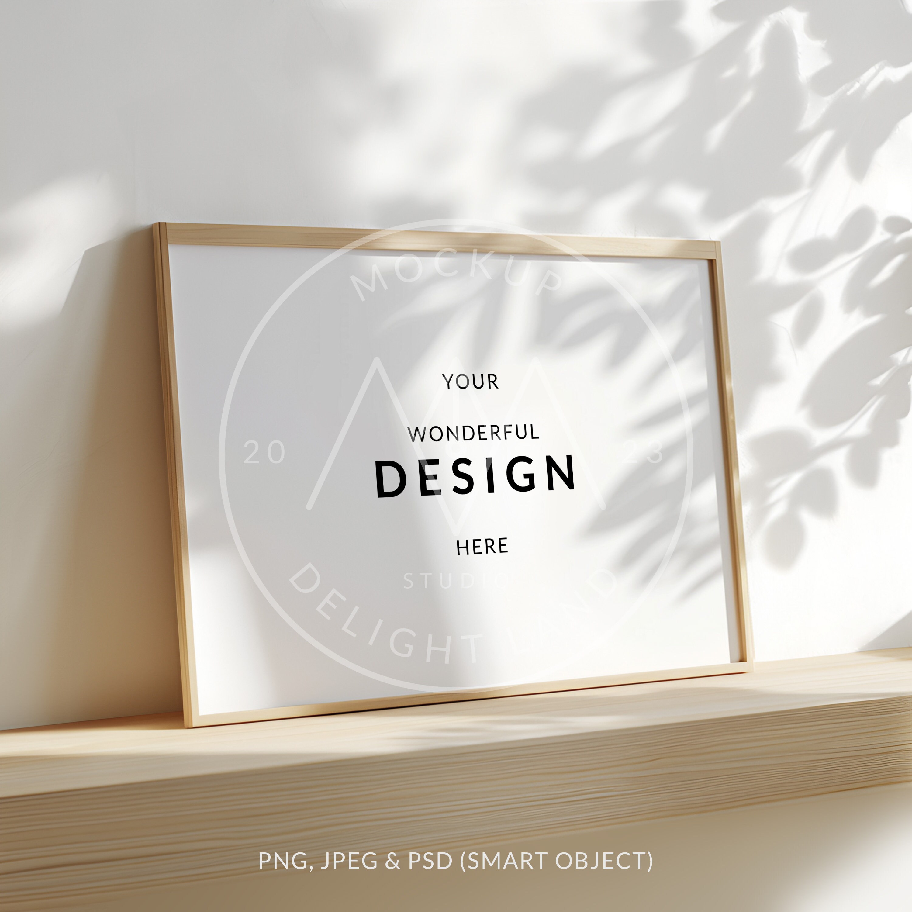 Frame Mockup, Horisontal Frame on Shelf Mockup, DIN A/7:5 Ratio ...