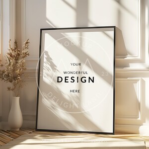 DIN A Frame Mockup, Frame on Floor Mockup, Natural Sun Light, DIN A / 5 ...