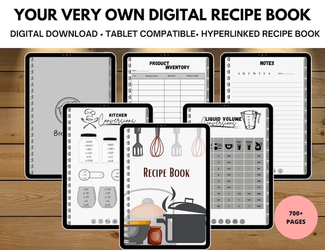 Recipe/cook Book Ready for Download Goodnotes Compatible - Etsy