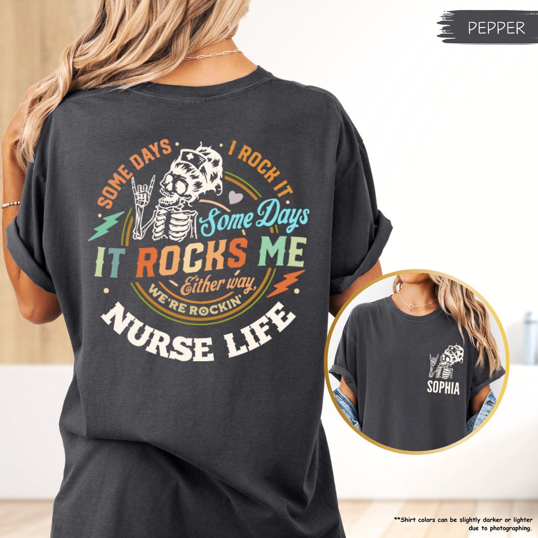 Comfort Colors® Personalized Nurse Shirt, Custom Medical Gift, Matching ...