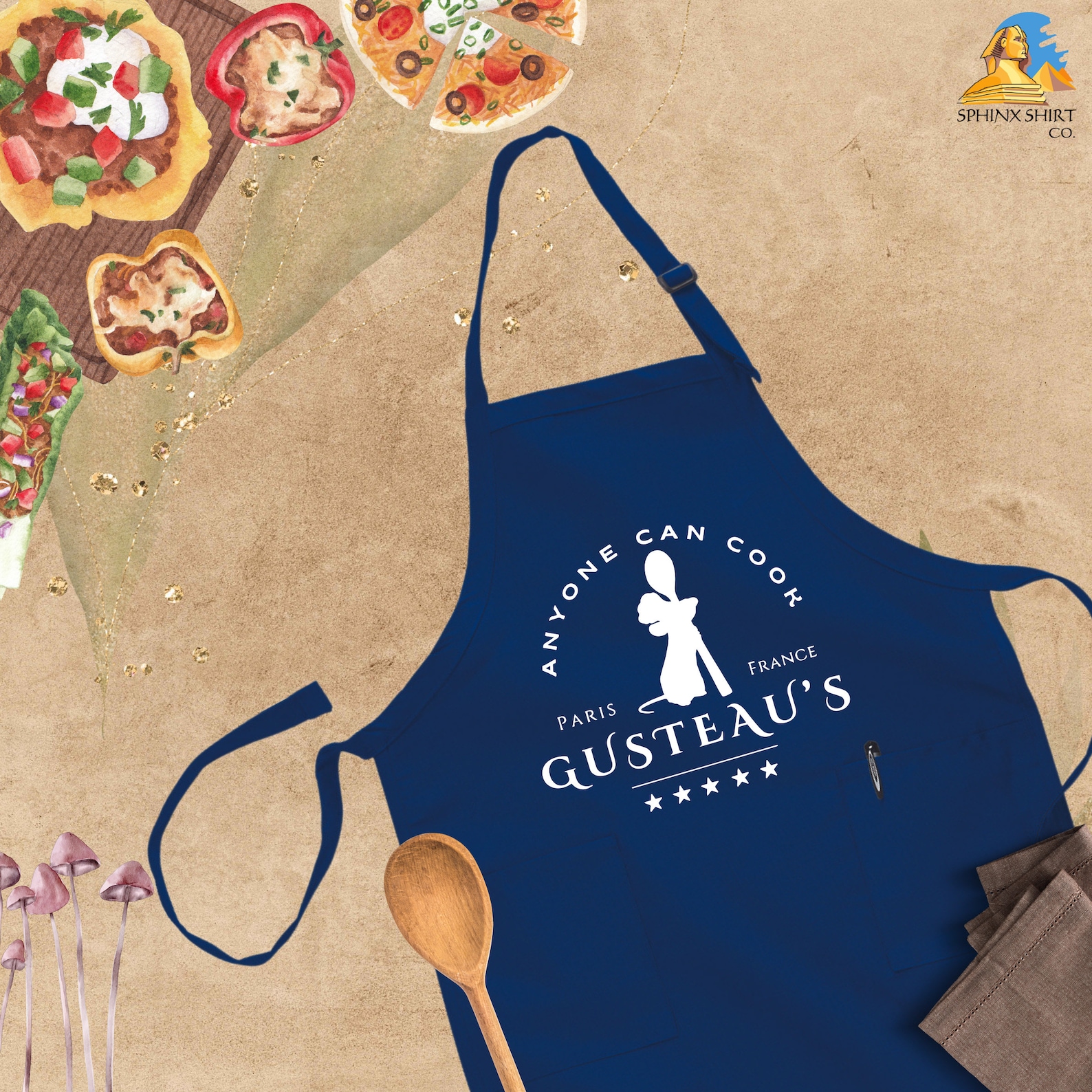 Anyone Can Cook Gusteau's Apron, Remi Apron, Cooking Apron, Ratatouille ...