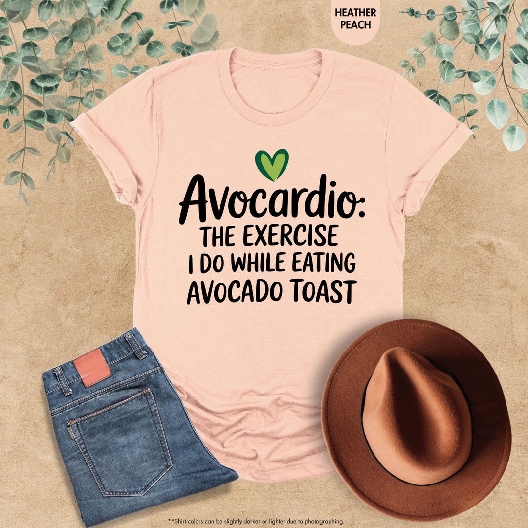 Funny Gym Shirt, Avocardio Shirt, Healthy Lifestyle, Funny Fitness ...