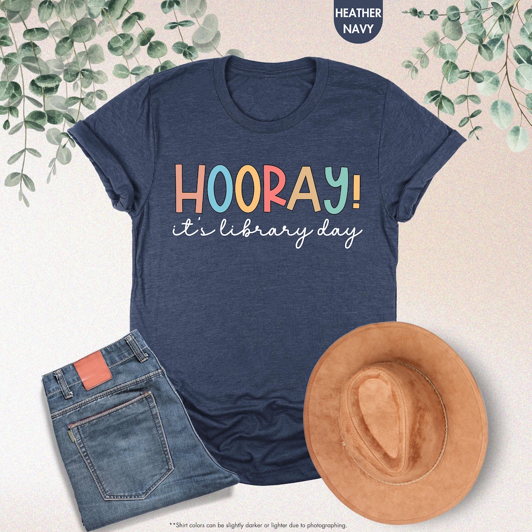 Hooray It's Library Day Shirt, Cute Librarian Gift, School Librarian Tee, Library Teacher Gift ...