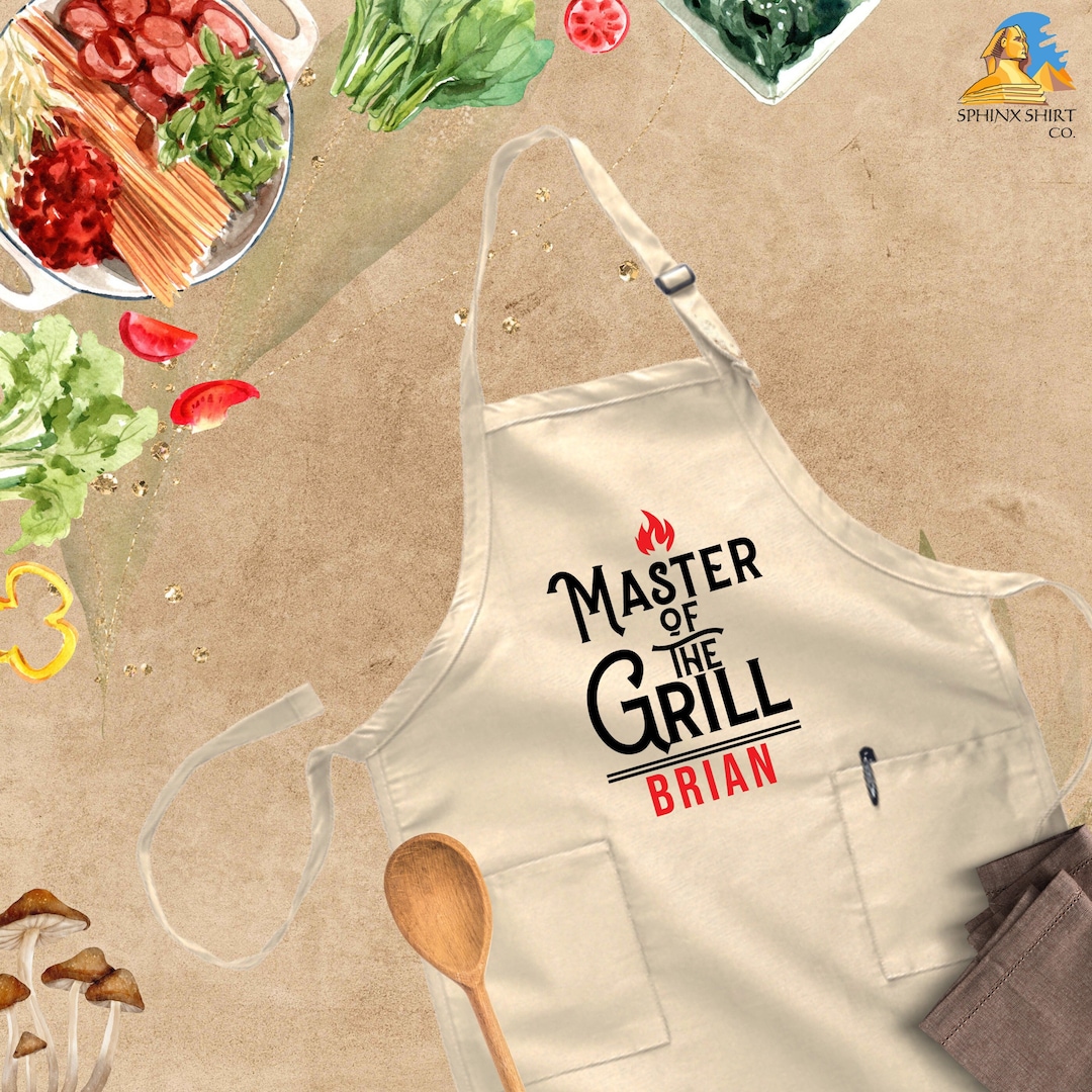 Personalized Grill Master Apron, the Grill Master Apron, Custom Kitchen ...