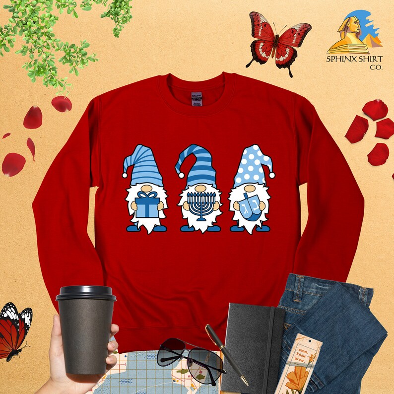 Hanukkah Gnomes Sweatshirt, Holiday Hanukkah, Gnomes Jewish Sweat ...