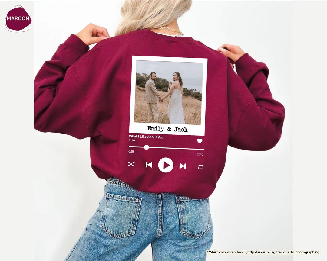 Custom Song Name Sweatshirt, Custom Photo Sweater, Favorite Artist Name ...