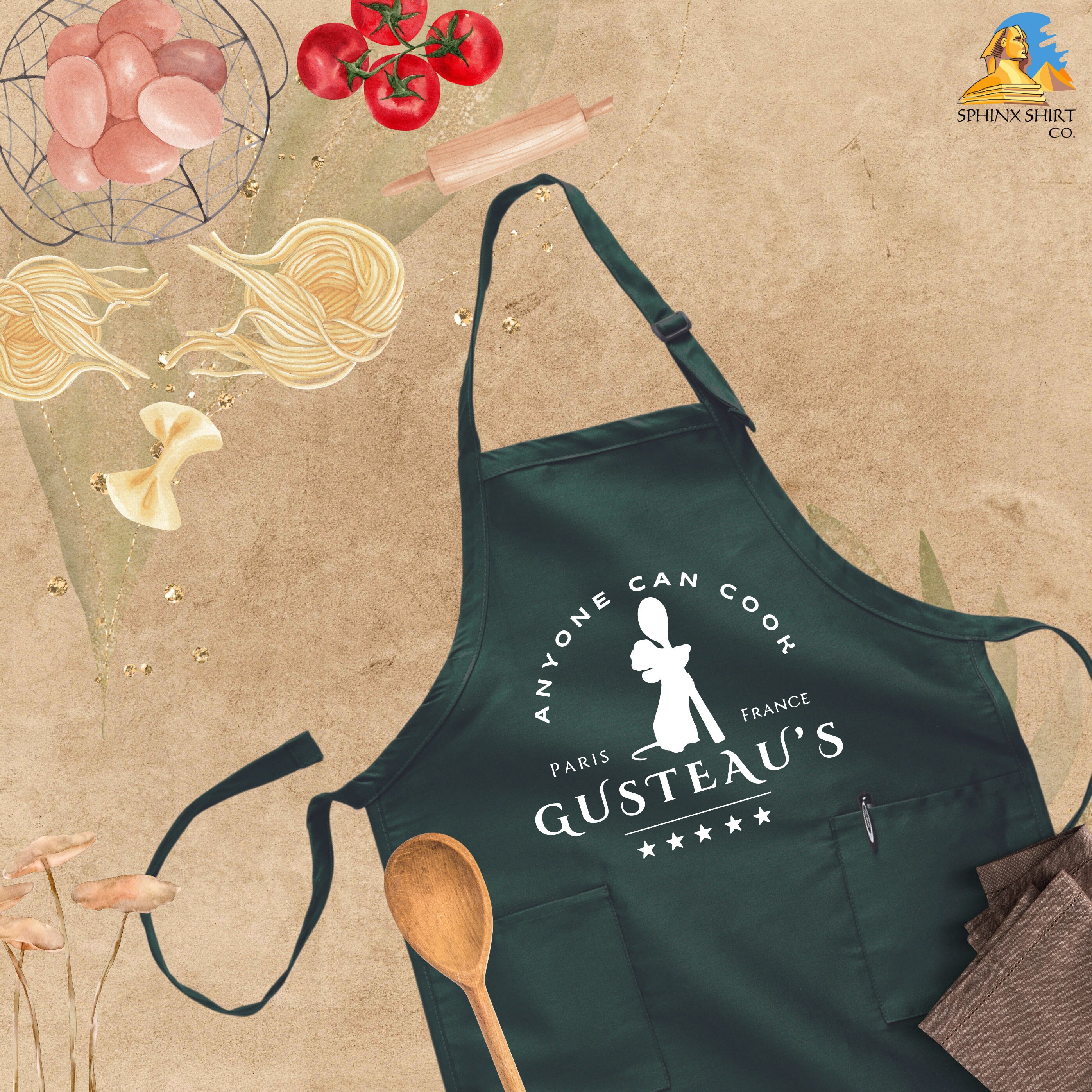 Anyone Can Cook Gusteau's Apron, Remi Apron, Cooking Apron, Ratatouille ...