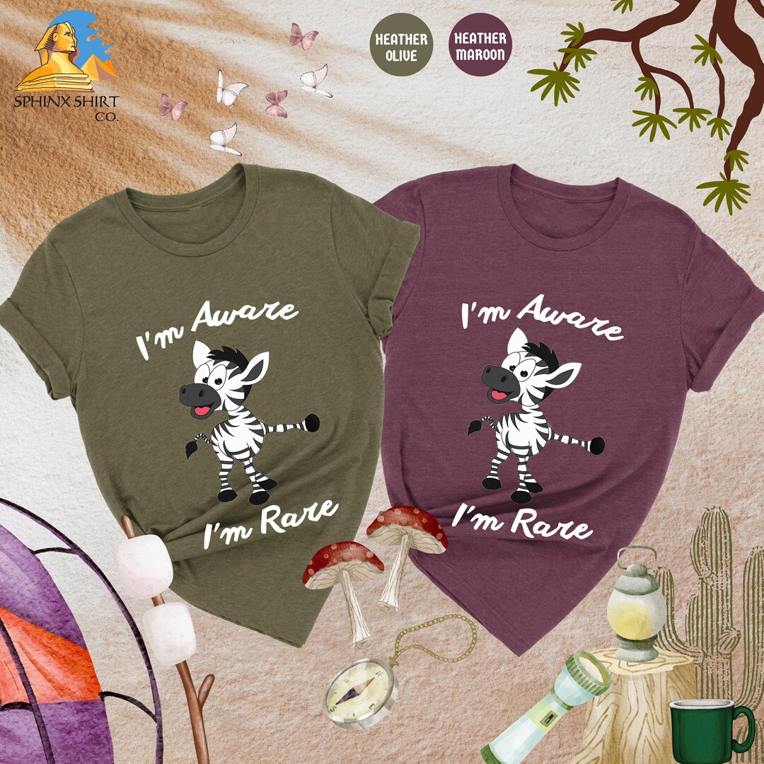 I Am Aware, I Am Rare Shirt, Rare Disease Tshirt, Zebra Shirt, Zebra ...