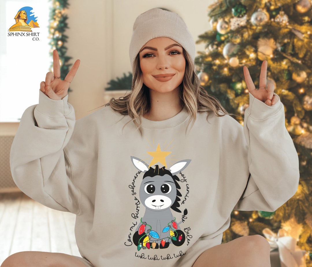 Spanish Christmas Sweatshirt, Mi Burrito Sabanero, Feliz Navidad Sweat ...