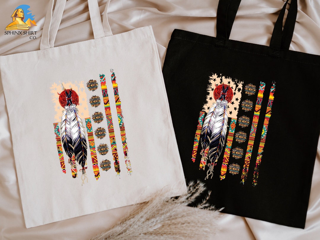 American Native Tote Bag, Native Feather Tote Bag, Western Native Bag ...