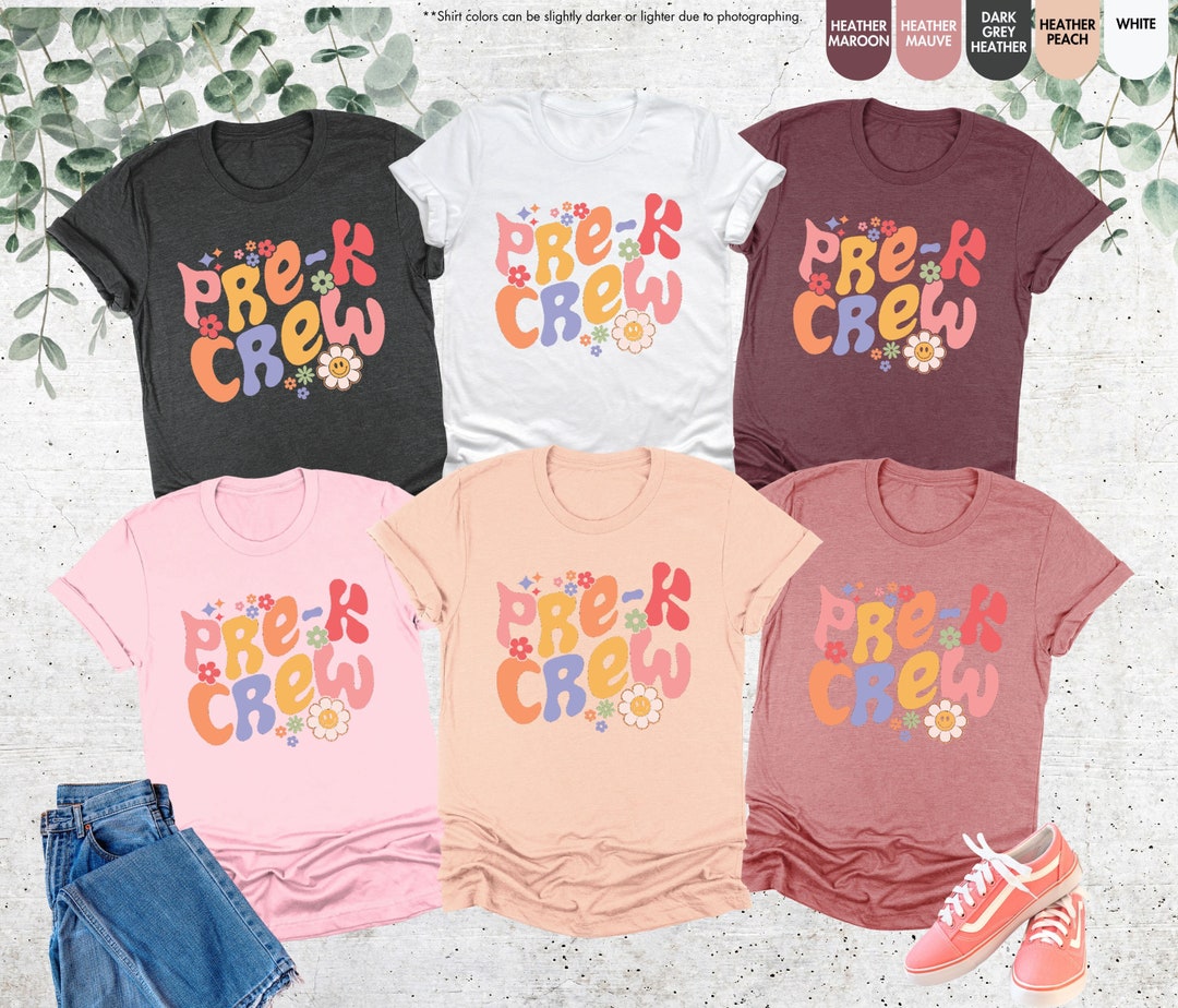 Pre K Crew Shirt, Pre-k Shirt,pre-k Teacher Shirt, Preschool Teacher ...