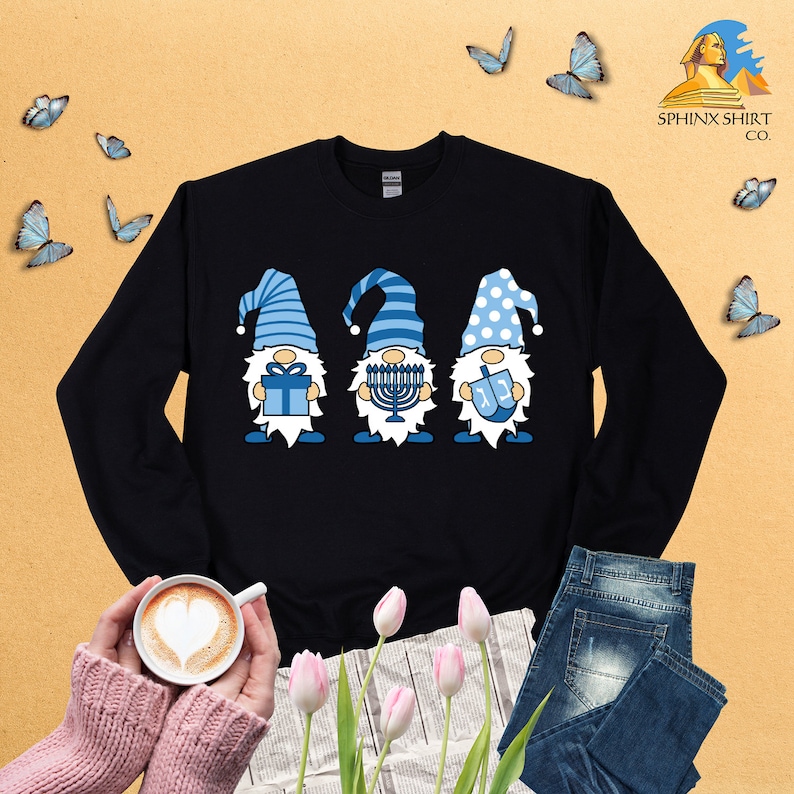 Hanukkah Gnomes Sweatshirt, Holiday Hanukkah, Gnomes Jewish Sweat ...