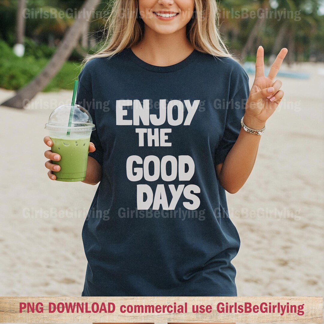 Enjoy the Good Days | Summer PNG Bundle | 5 Instant Downloads Retro ...