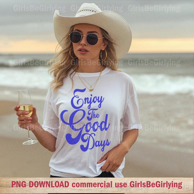 Enjoy the Good Days | Summer PNG Bundle | 5 Instant Downloads Retro ...