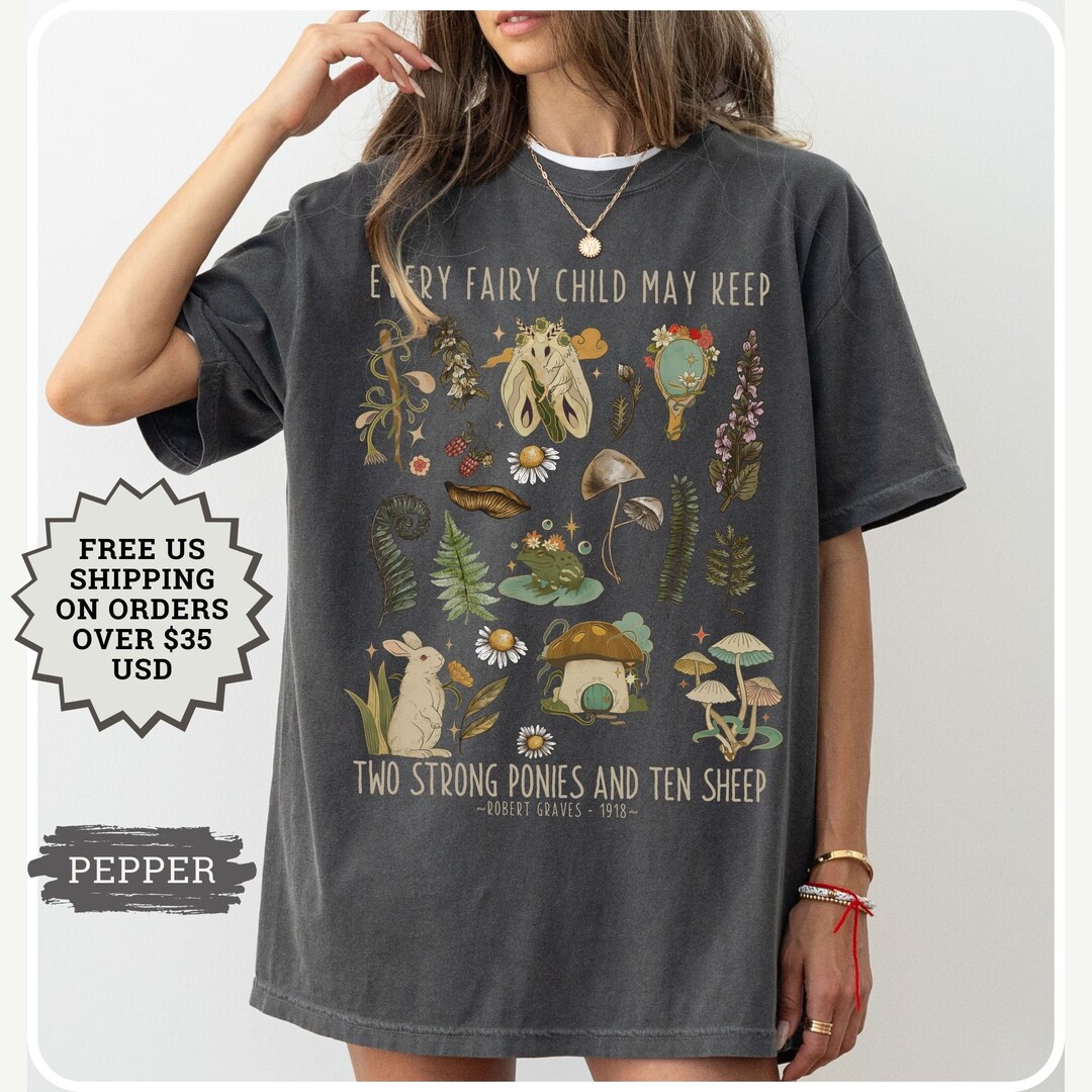 Fairycore Poetry Shirt Poem Unisex 100 Percent Cotton Oversized Bookish ...