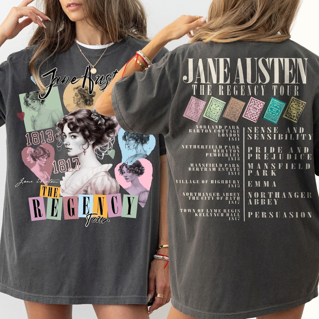 Jane Austen Gift Pride and Prejudice Y2K Shirt Swift Era Tour T-shirt ...