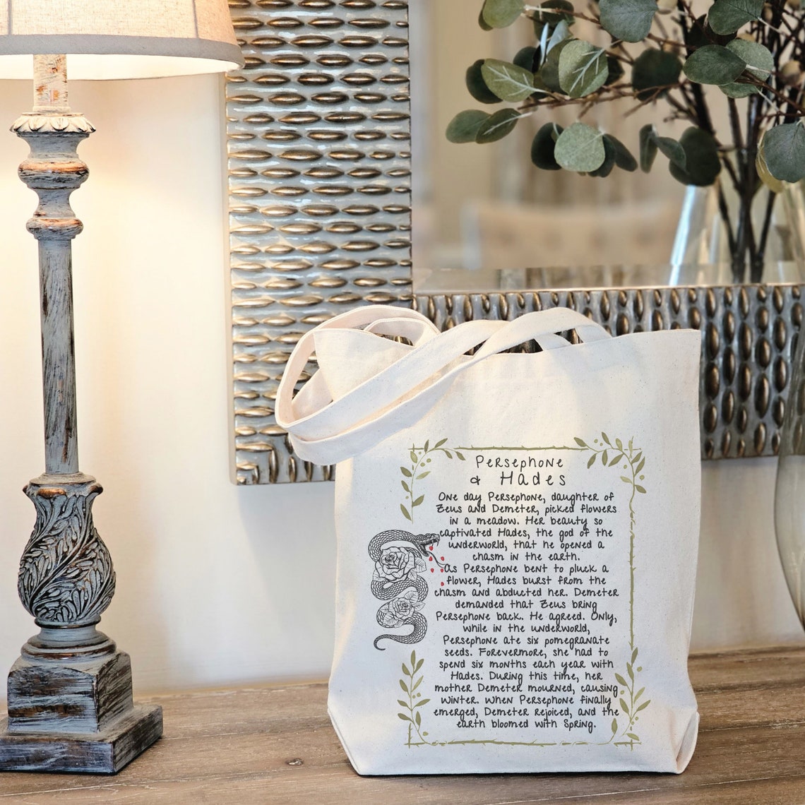 Greek Mythology Tote Persephone and Hades Purse Bookish Canvas Tote ...