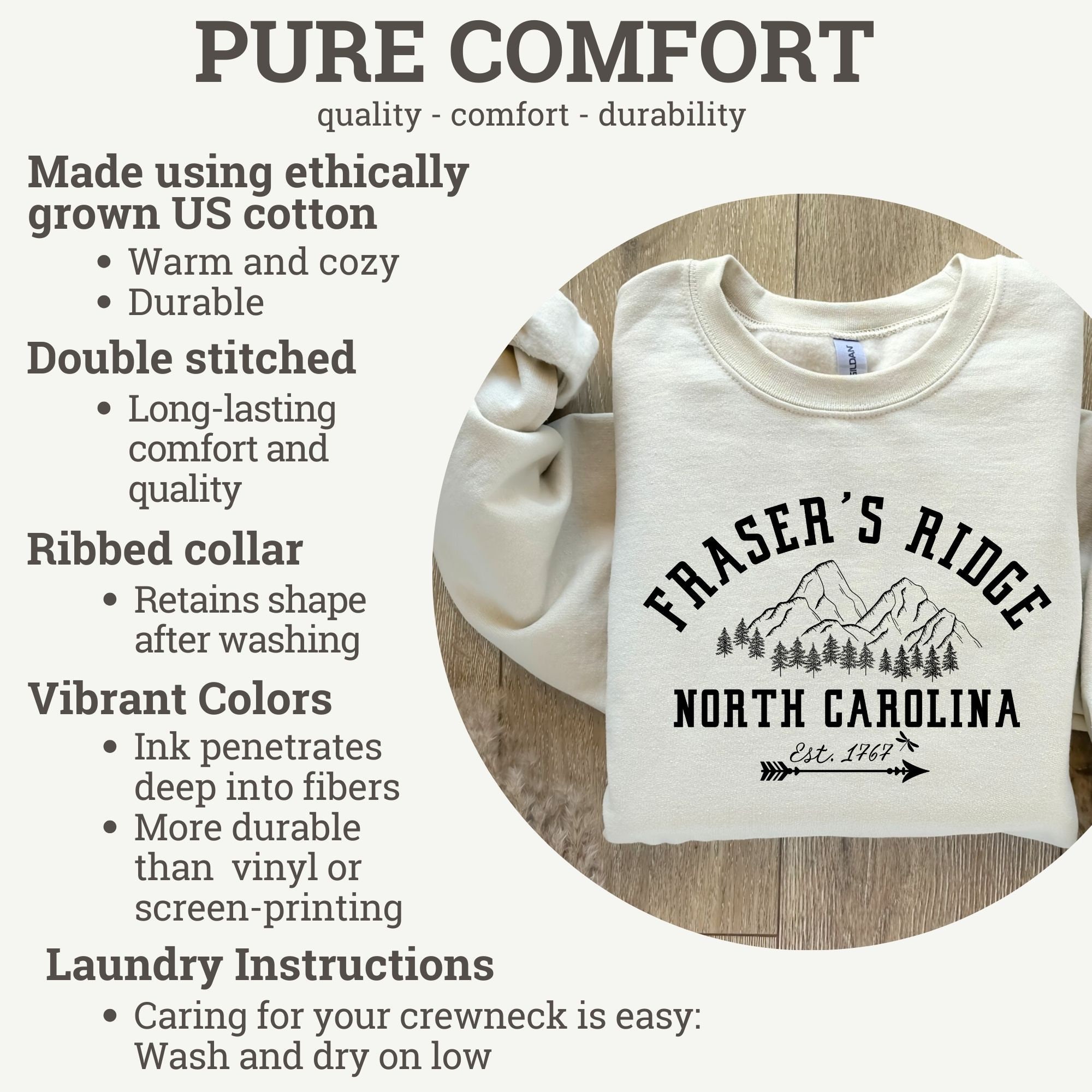 Outlander Shirt Fraser's Ridge North Carolina Bookish Crewneck ...