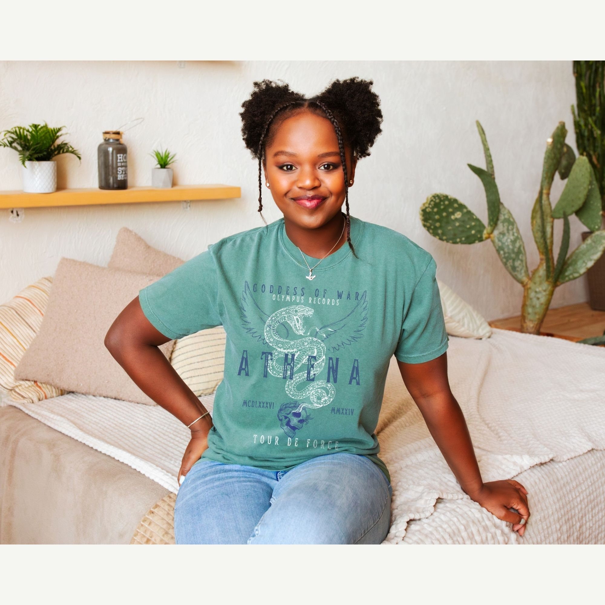 Athena Shirt Greek Mythology Shirt Goddess of War Cotton T-shirt Mystic ...