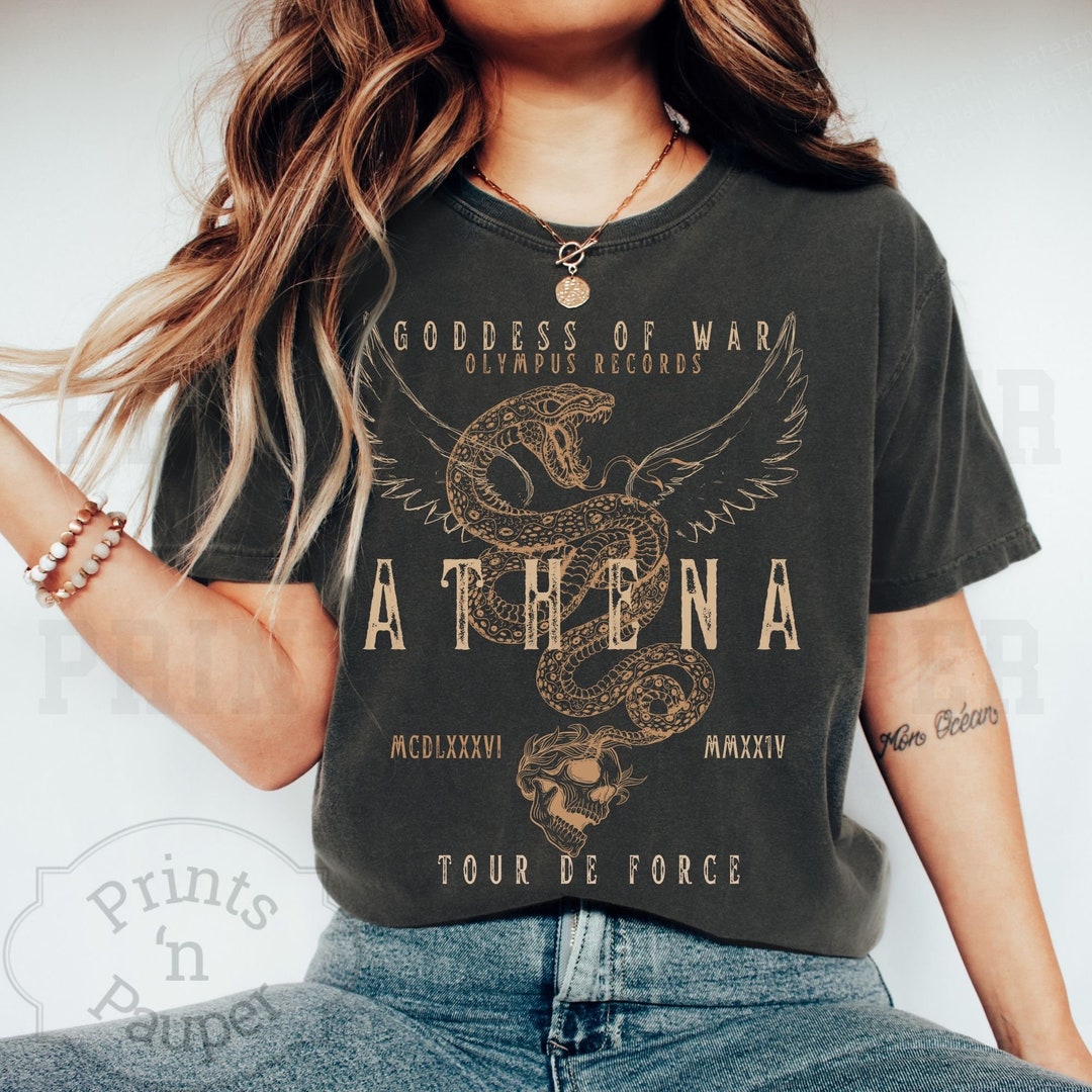 Athena Shirt Greek Mythology Shirt Goddess of War Cotton T-shirt Mystic ...
