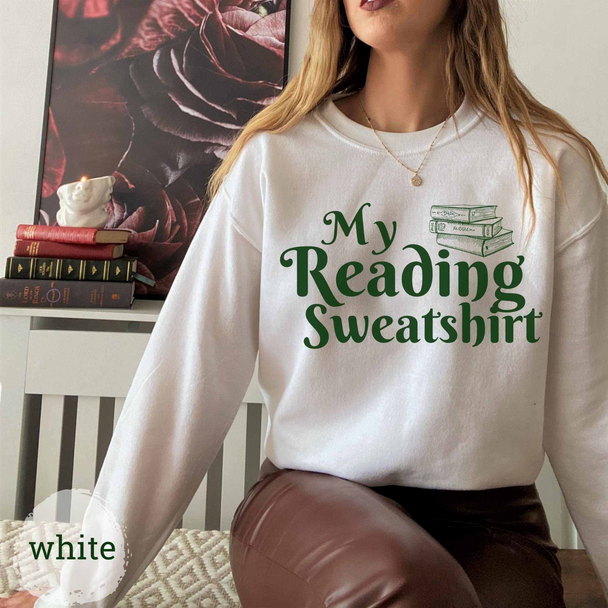 My Reading Sweatshirt Gift for Reader Bookish Crewneck Librarian Shirts ...