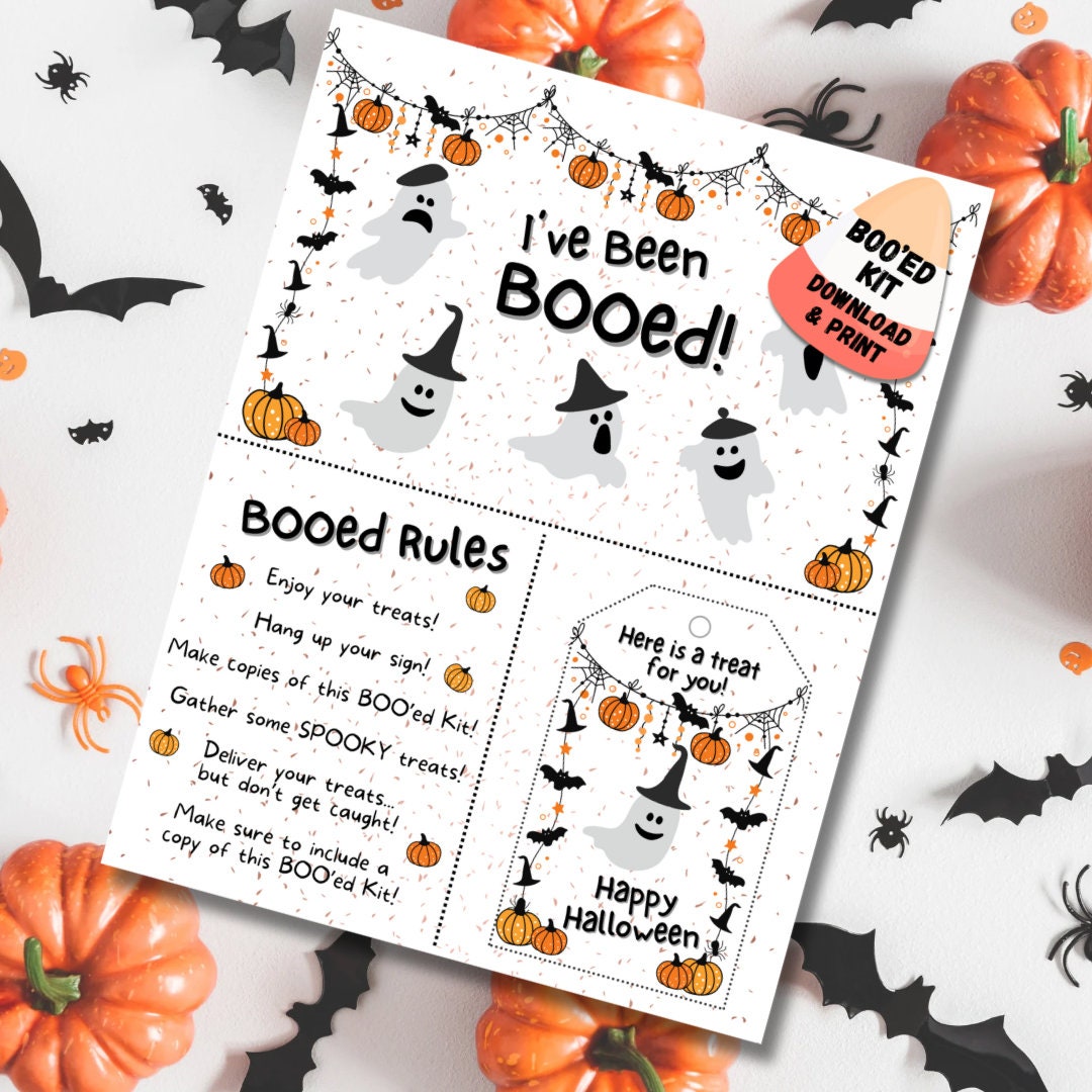 Youve Been Booed Printable Kit Booed Halloween Tag Youve Been Booed ...
