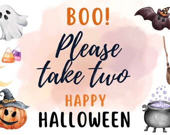 Halloween Candy Bowl Sign Digital Download, Please Take Two Candy Bowl ...