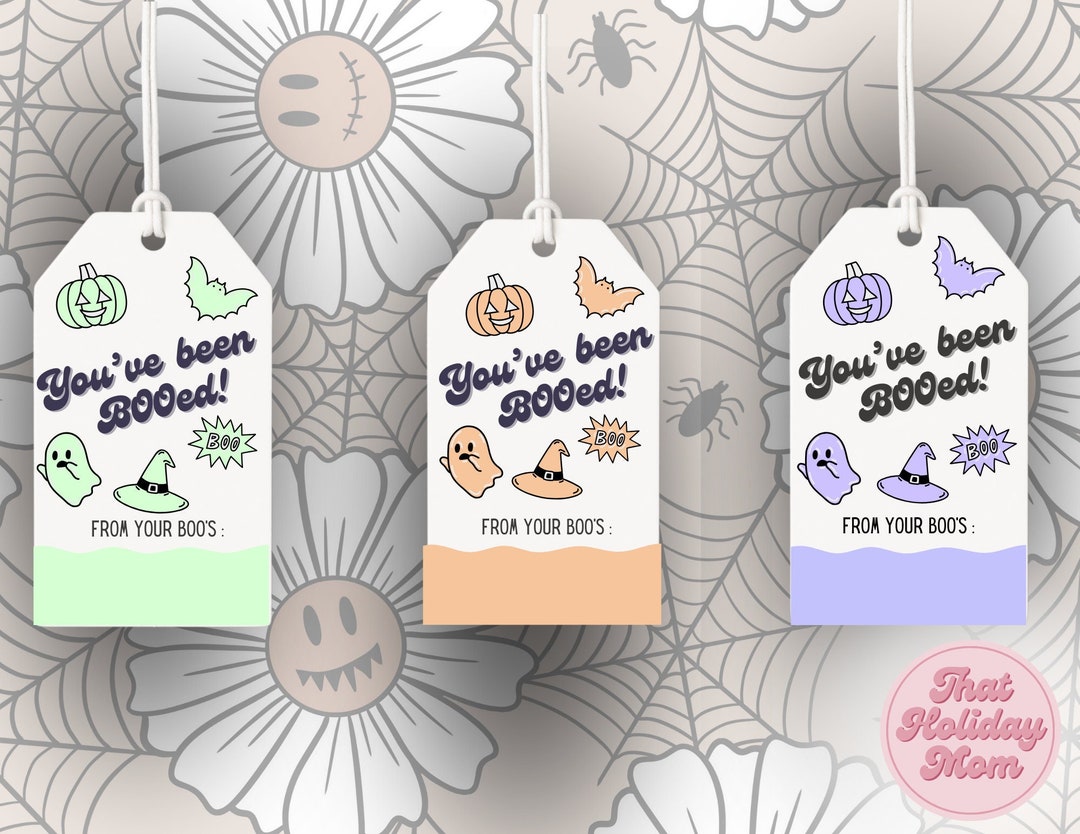 Boo Tags, Printable Youve Been Booed Tags for Friends, Boo Bags, Boo'ed ...
