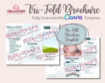 Editable Lactation Consultant Trifold Brochure Template, Doublesided ...