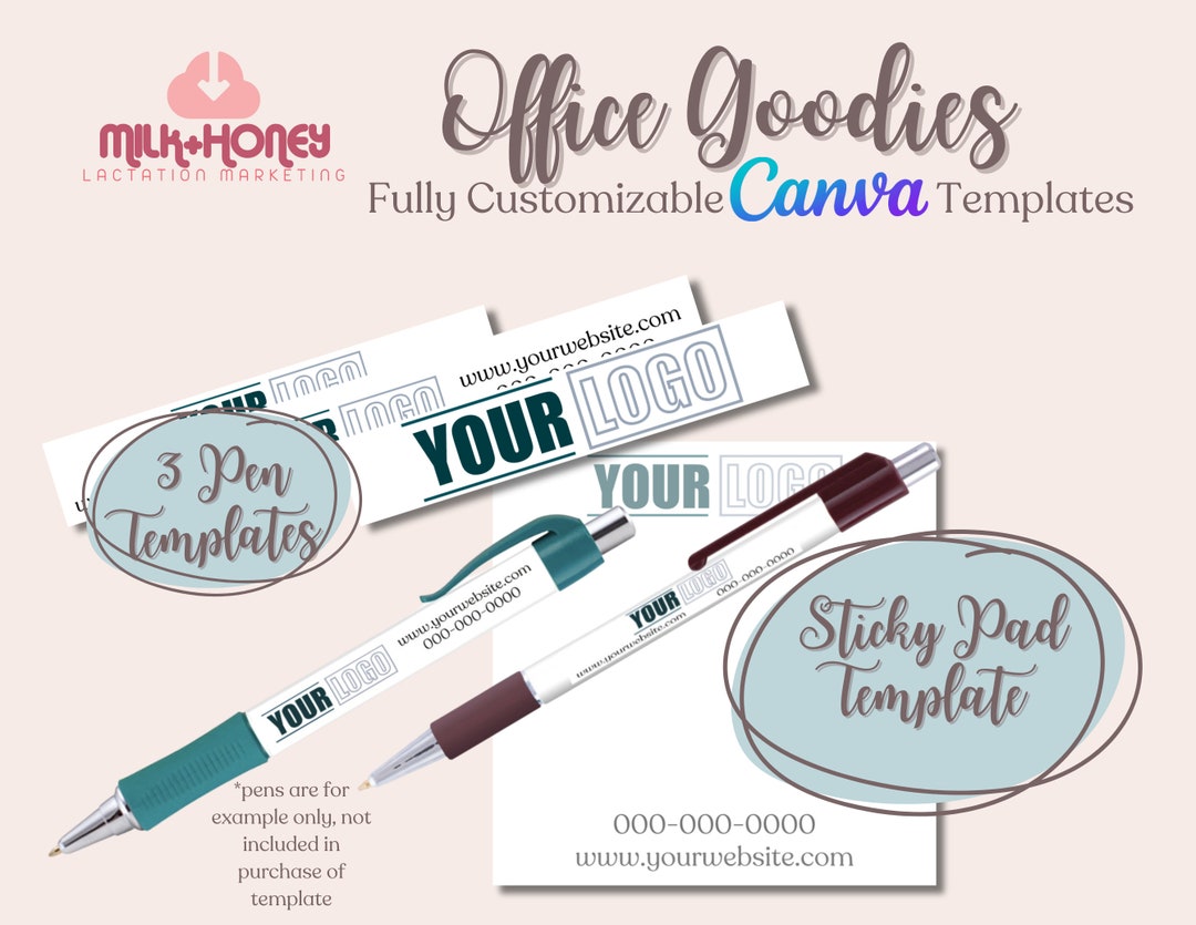 Pen and Sticky Note Templates - Etsy