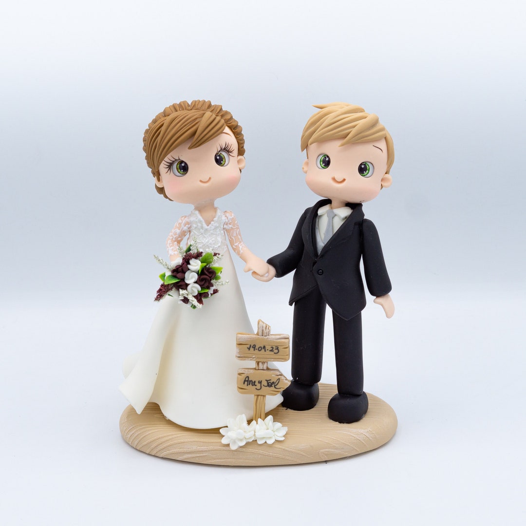 Classic Wedding Cake Topper Bride and Groom Figures for Wedding Cake - Etsy