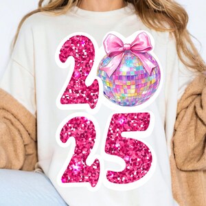 New Year 2025 PNG, Disco Ball Png, New Year Png, 2025 Png, Retro ...