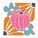 Pink Pumpkin Png, Boho Floral Fall Png, Retro Fall Png, Boho Autumn Png ...