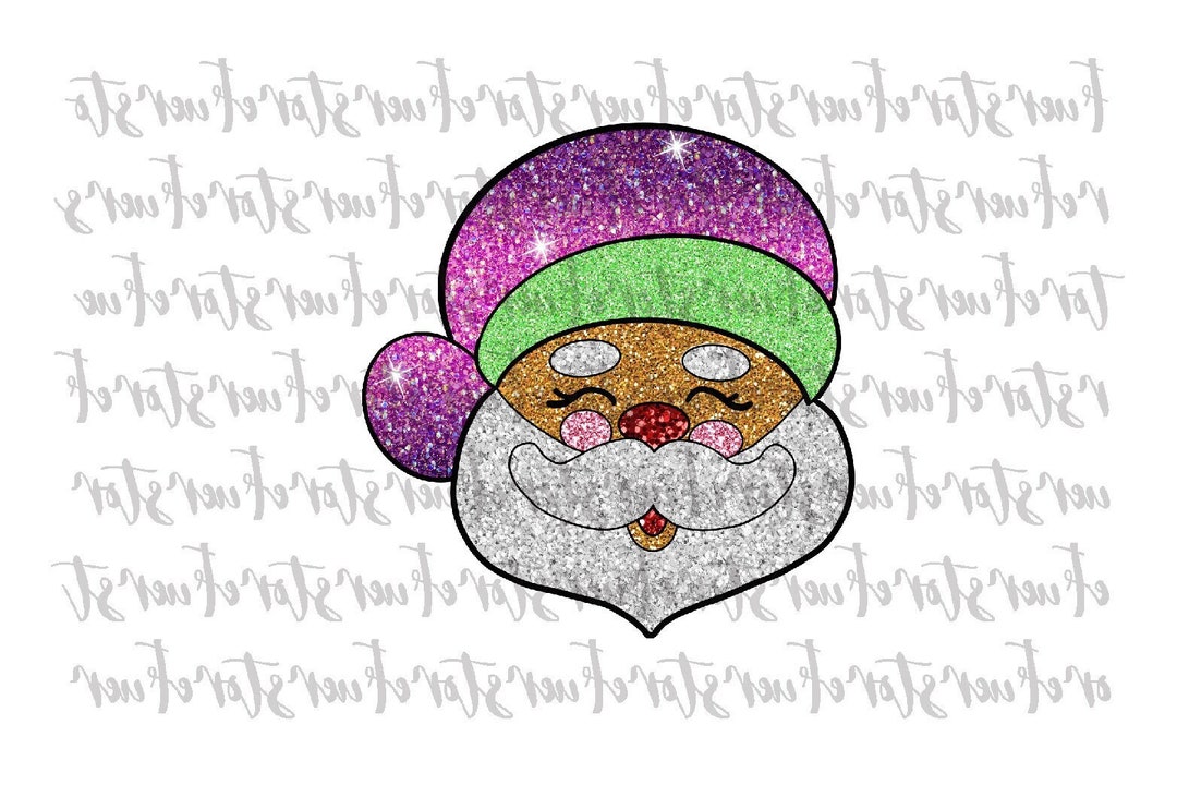 Glitter Santa Png, Glitter Christmas PNG, Sparkly Glitter Png, Santa ...