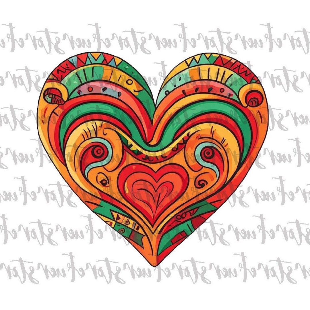 Heart of Clay Png, Abstract Heart Png, Mexican Heart Png, Spanish Heart ...
