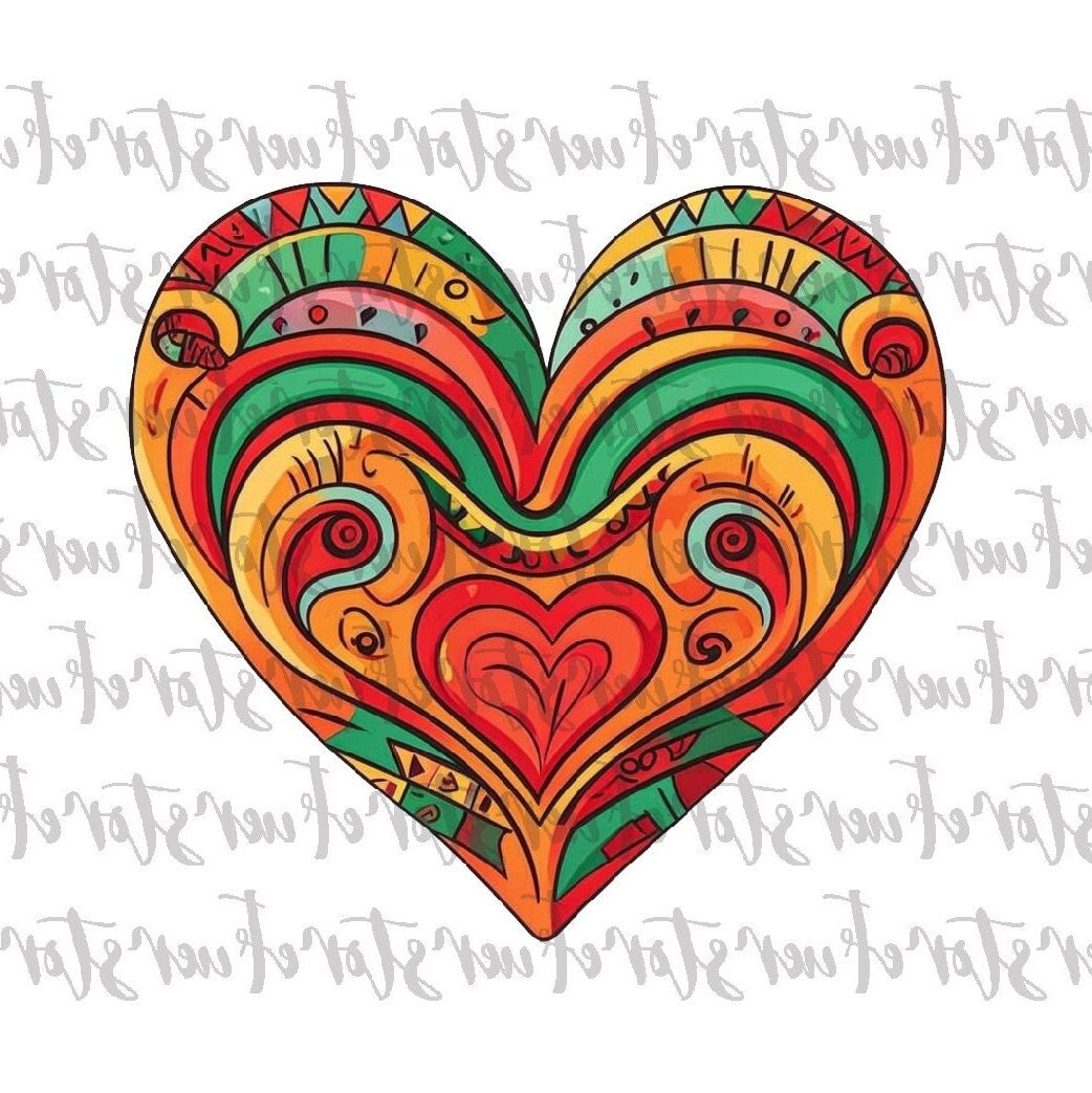 Heart of Clay Png, Abstract Heart Png, Mexican Heart Png, Spanish Heart ...